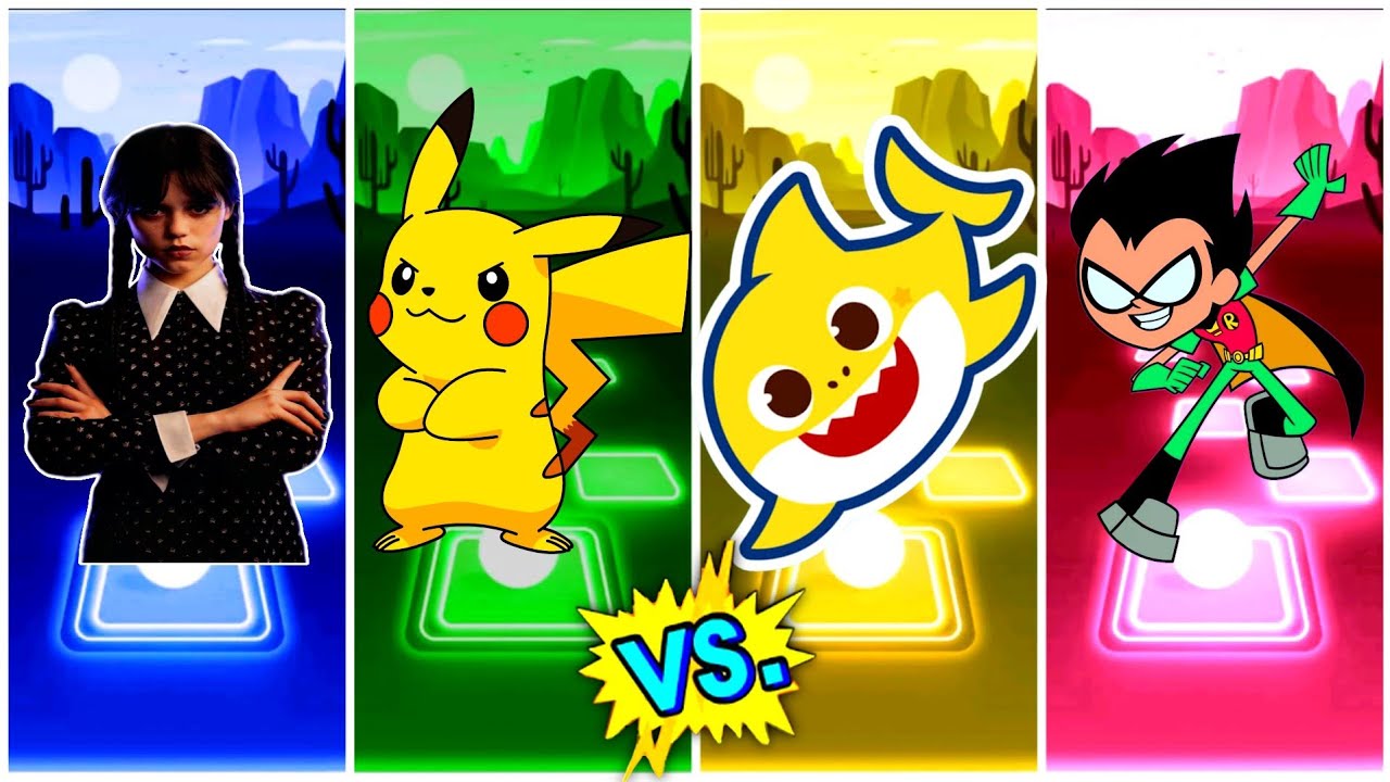 Wednesday Addams 🆚Pika Pika Pikachu 🆚 Baby Shark 🆚 Teen Titans Go 🎶 ...