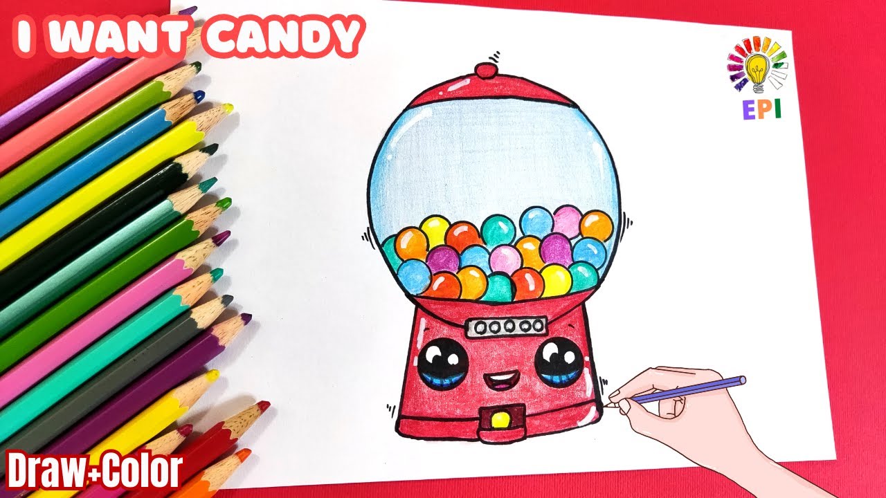 How To Draw A Gumball Machine 🍬 - YouTube