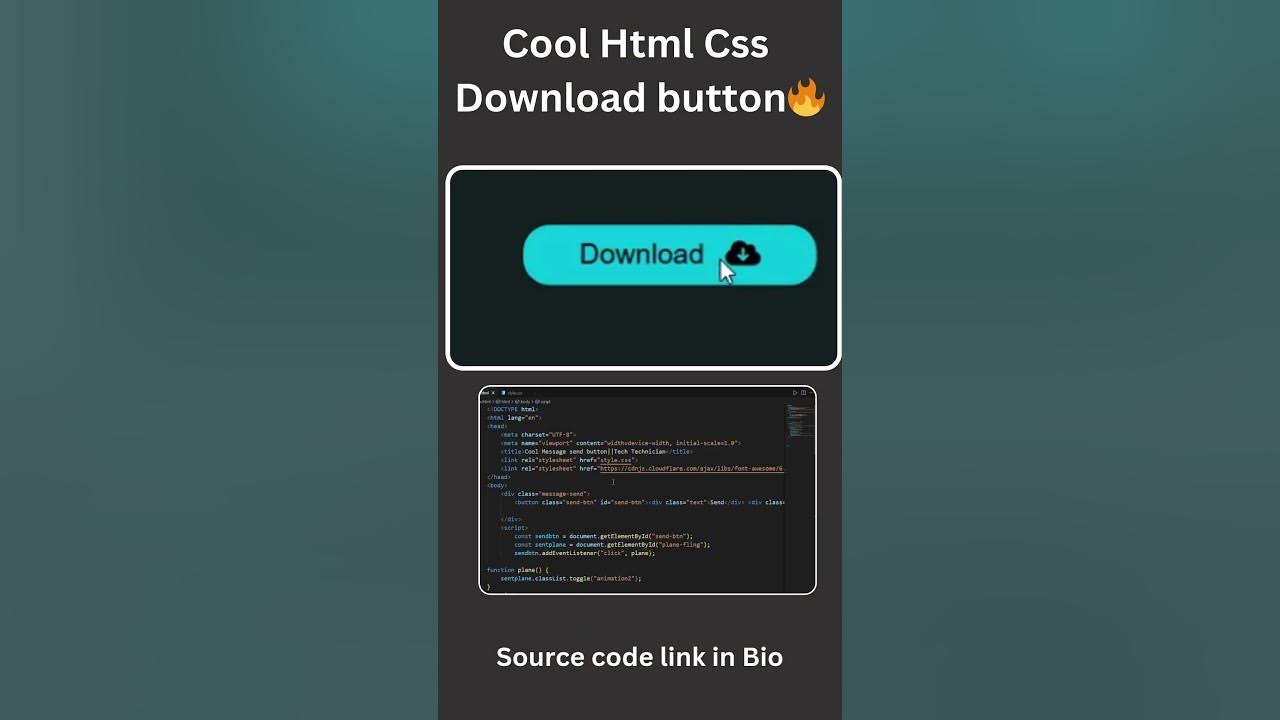 Cool Html Css Download Button Tech Technician🔥 Coding Htmlcss Css3