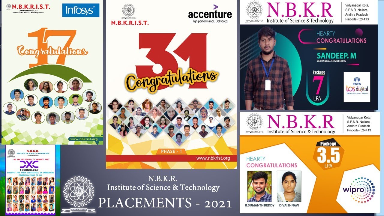 NBKRIST PLACEMENTS-2021 | TOP COMPANIES | N.B.K.R. Institute of Science ...