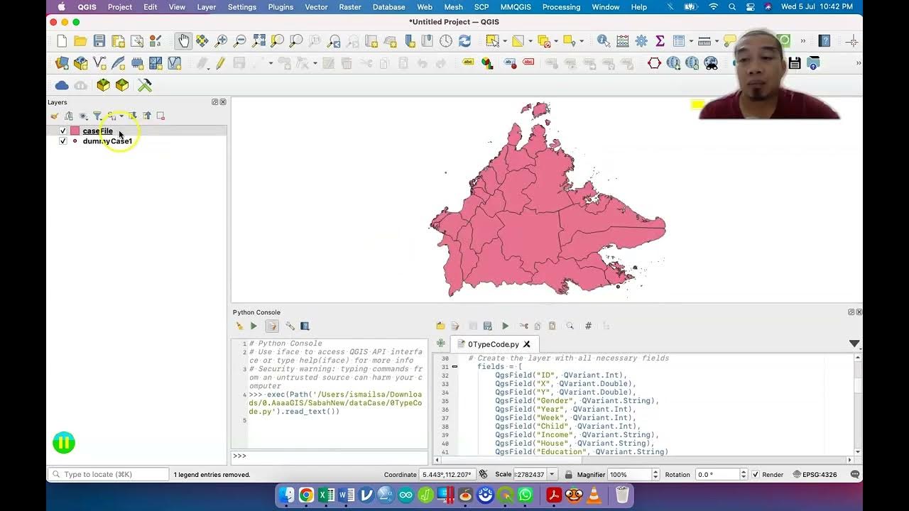 GIS Spatial #epidemiology analysis by count point in polygon using #python #qgis #environment ...