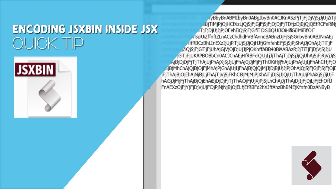 Adobe Scripting Quicktip Encoding Jsxbin Inside Jsx Youtube