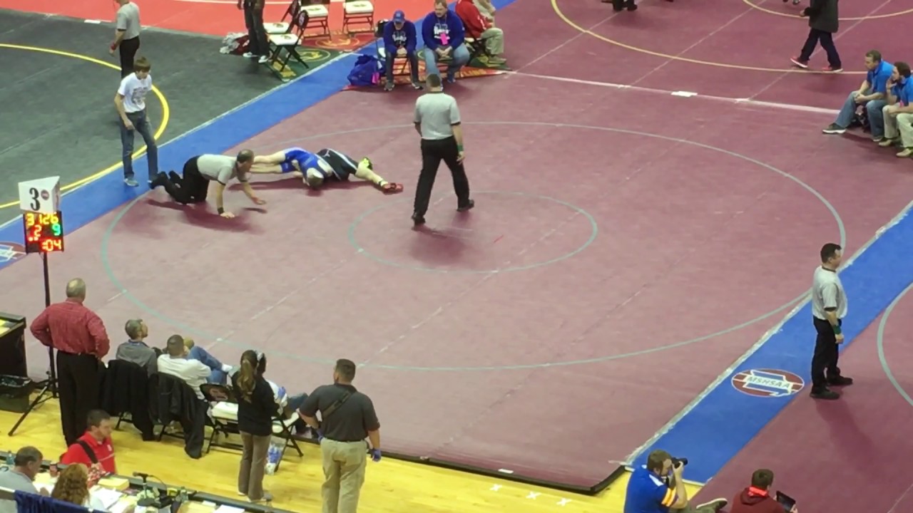 Ben Herrmann v Isiah Beck 126LBS MSHSAA State Tournament - YouTube