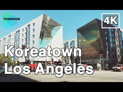 【4K】🇺🇸🌴Walking around Koreatown🎧 in Los Angeles, California, United ...