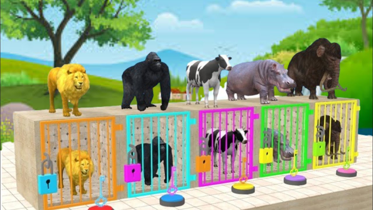 Bear Caw Elephant Lion ,The Right Key ESCAPE ROOM CHALLENGE Animals ...