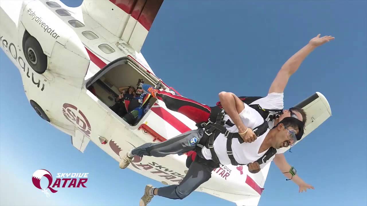 SKY DIVE QATAR : Balaji - TANDEM JUMP - Sky is the Limit - YouTube