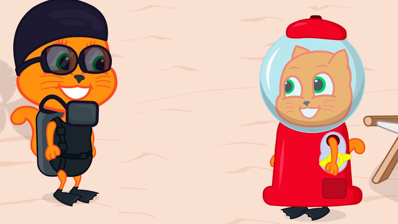 Cats Family in English - Gumball Machine Costume Cartoon for Kids - YouTube