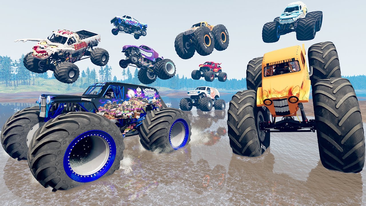 Monster Truck Mud Battle LIVE #7 | BeamNG Drive - Griff's Garage - YouTube