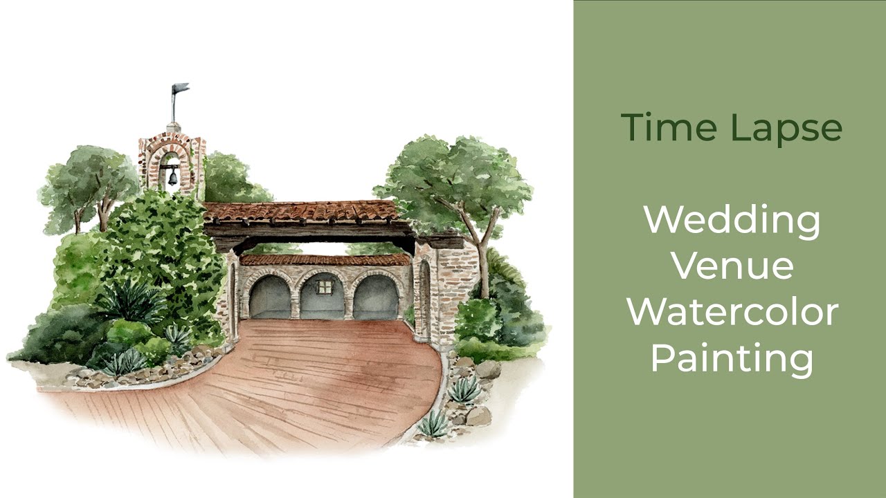 Time Lapse Watercolor Wedding Venue - YouTube