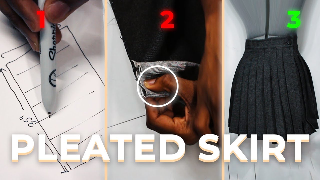 How to sew a pleated skirt at home! ┃How to Tutorial with the tall ...