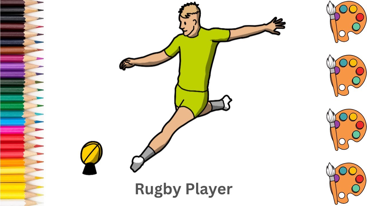 Rugby Player - Sketch Art and Paint | Step by step tutorial | Pencil to ...