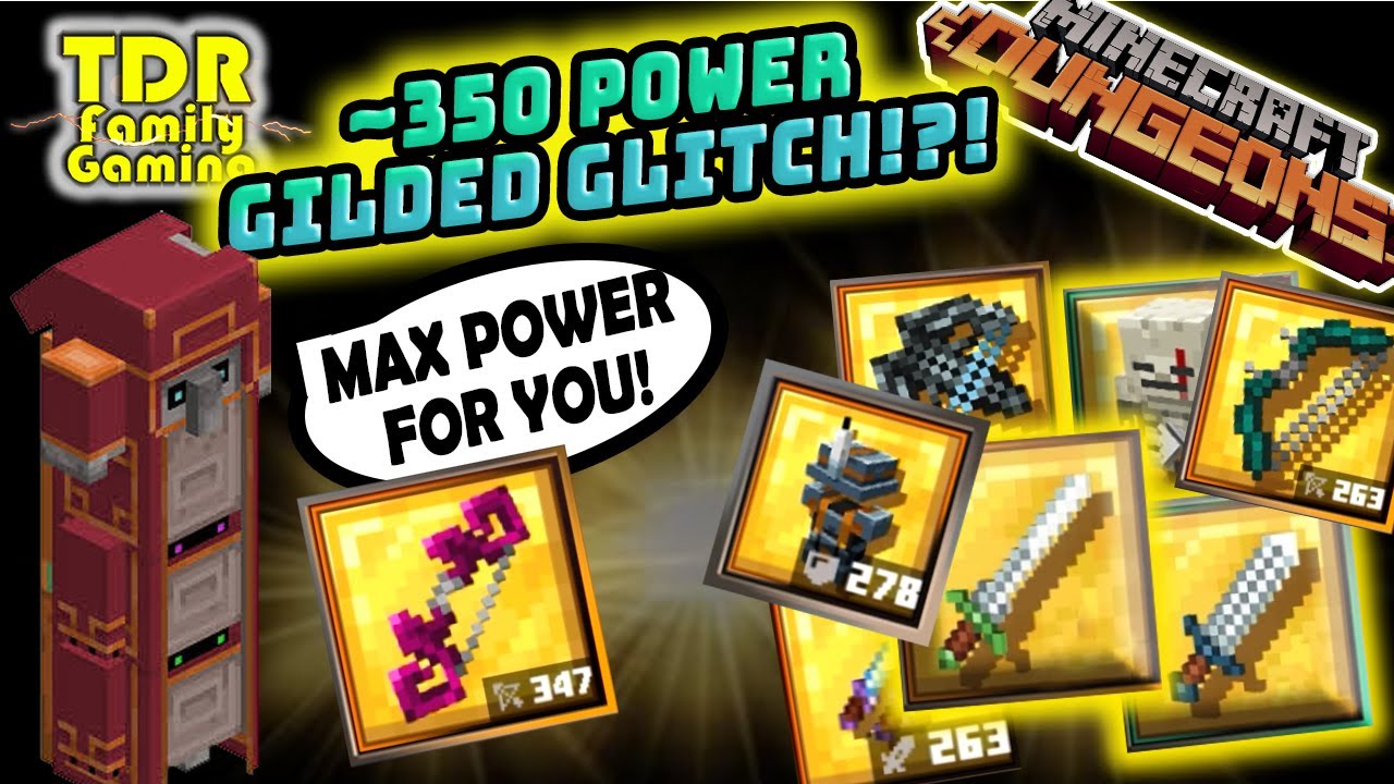 350+ POWER GILDED GEAR TOWER GLITCH (patched) in Minecraft Dungeons ...