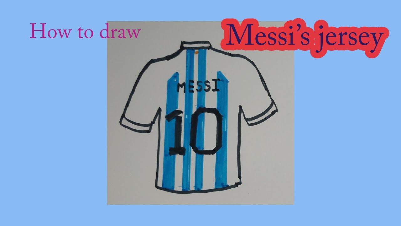 How to draw Messi's jersey easy for kids - YouTube