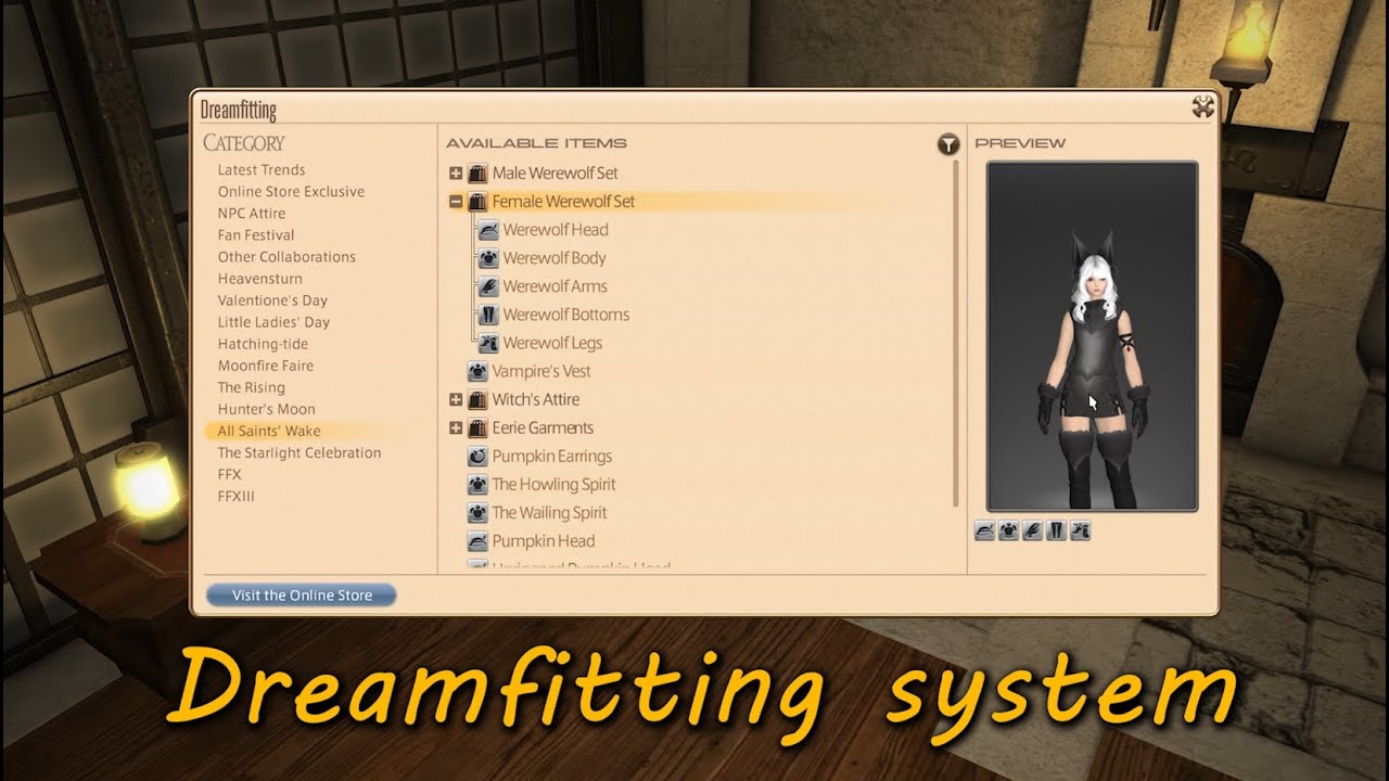 FFXIV: Dreamfitting - Preview Cash Shop Items Ingame - YouTube