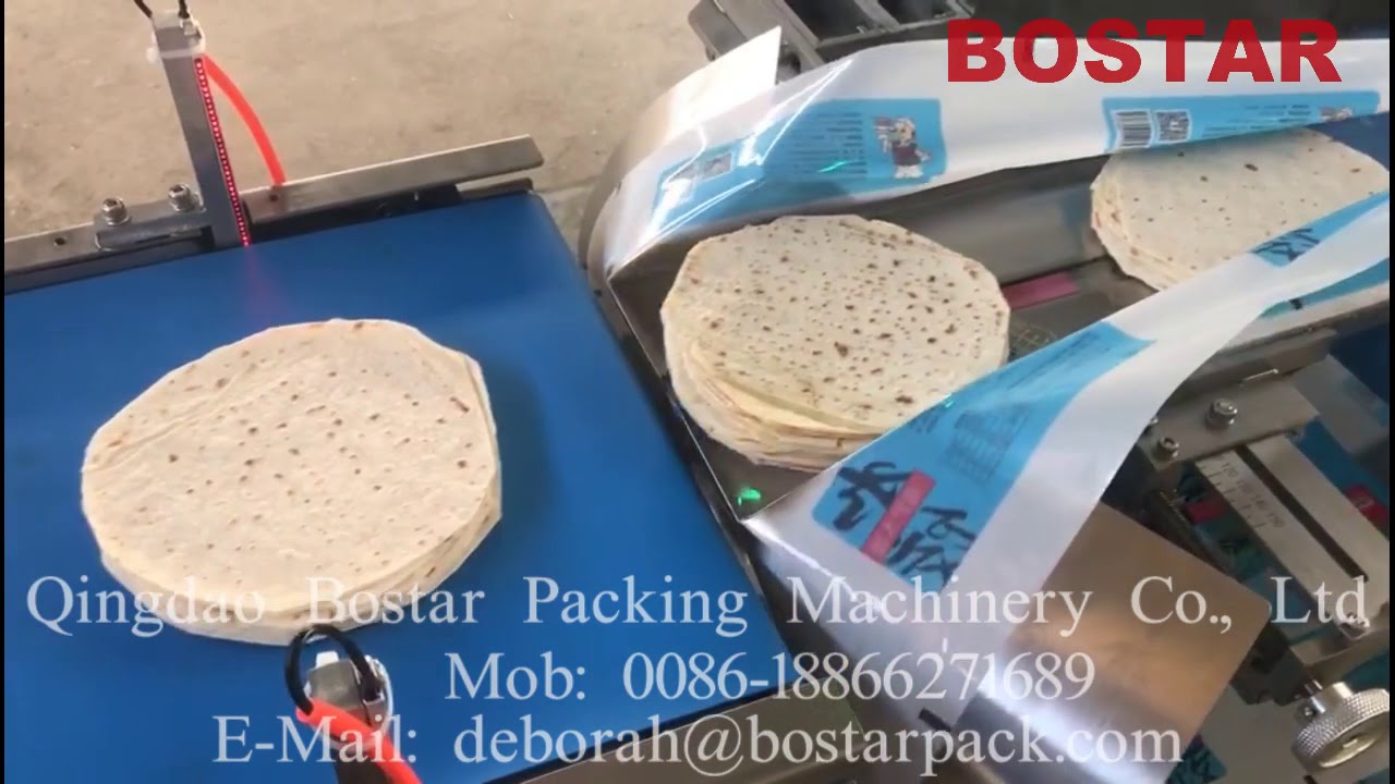 Bakery food tortilla bread packing machines - YouTube
