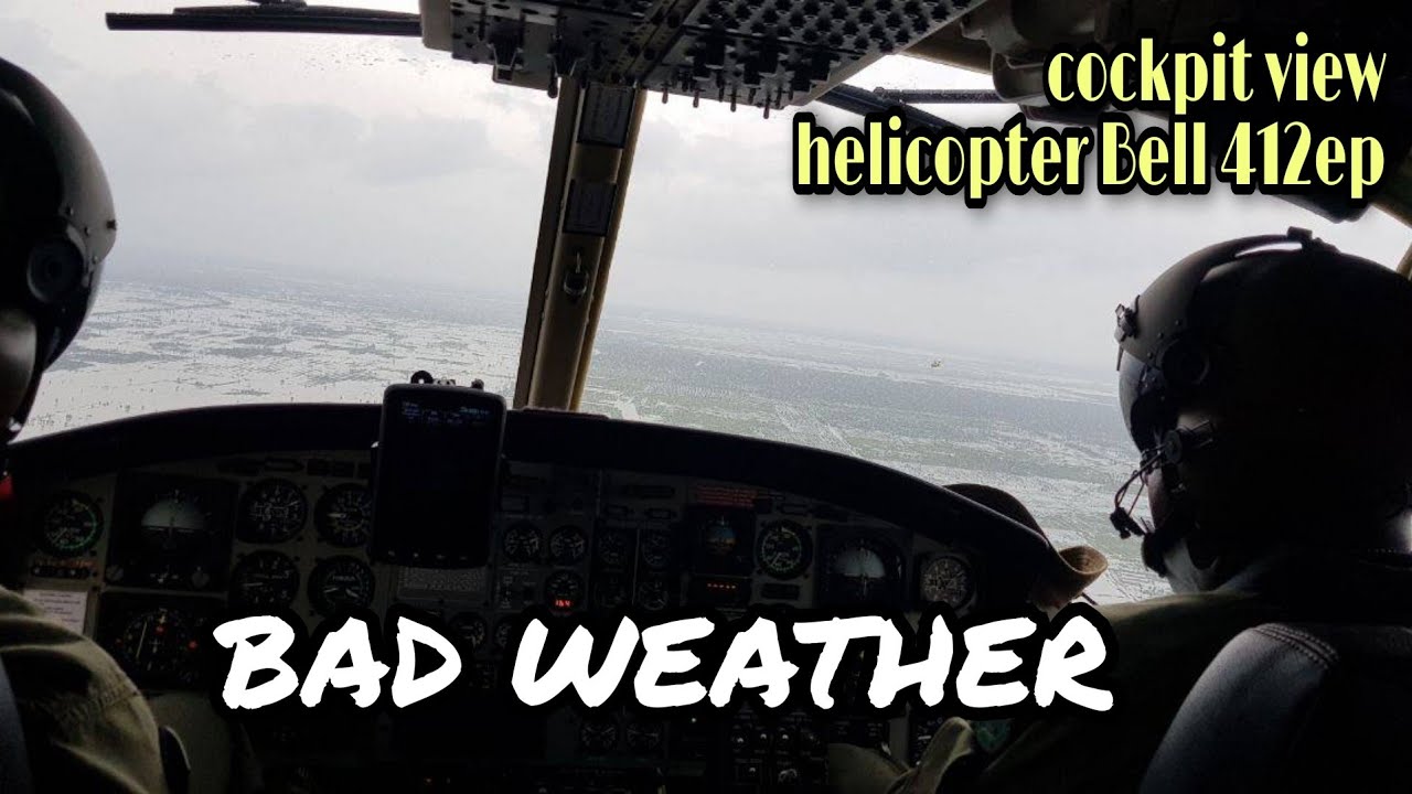 Bad weather condition helicopter cockpit view - YouTube