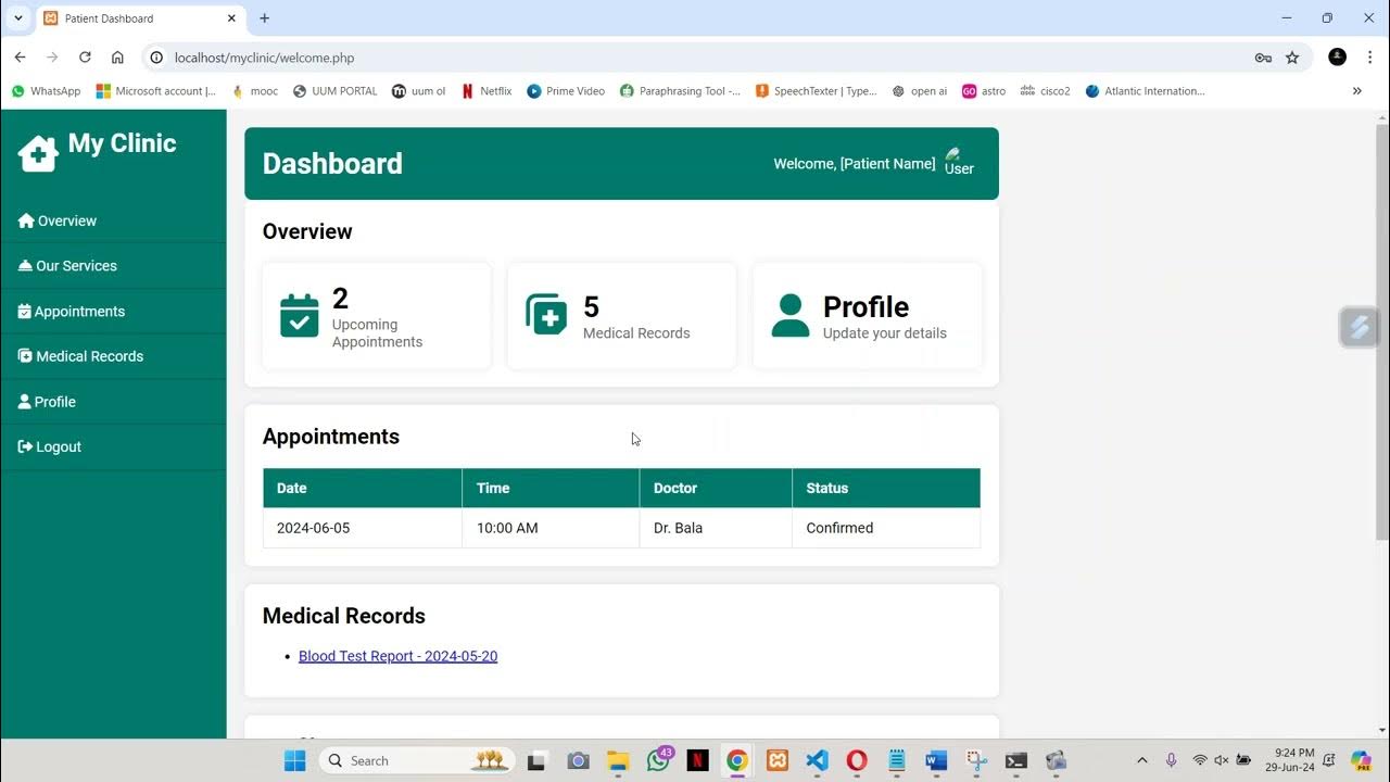 CLINIC WEB APPLICATION(CLIENT) SERVICES - YouTube
