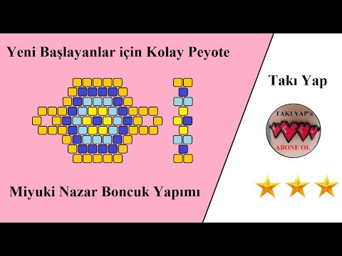 Yeni Başlayanlar için Kolay Mini miyuki nazar boncuklu bileklik yapımı Peyote Tekniği TAKI YAP 2021