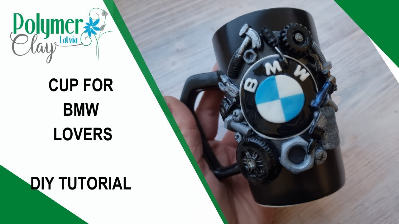 CUP for BMW lovers. Polymer clay DIY tutorial - YouTube