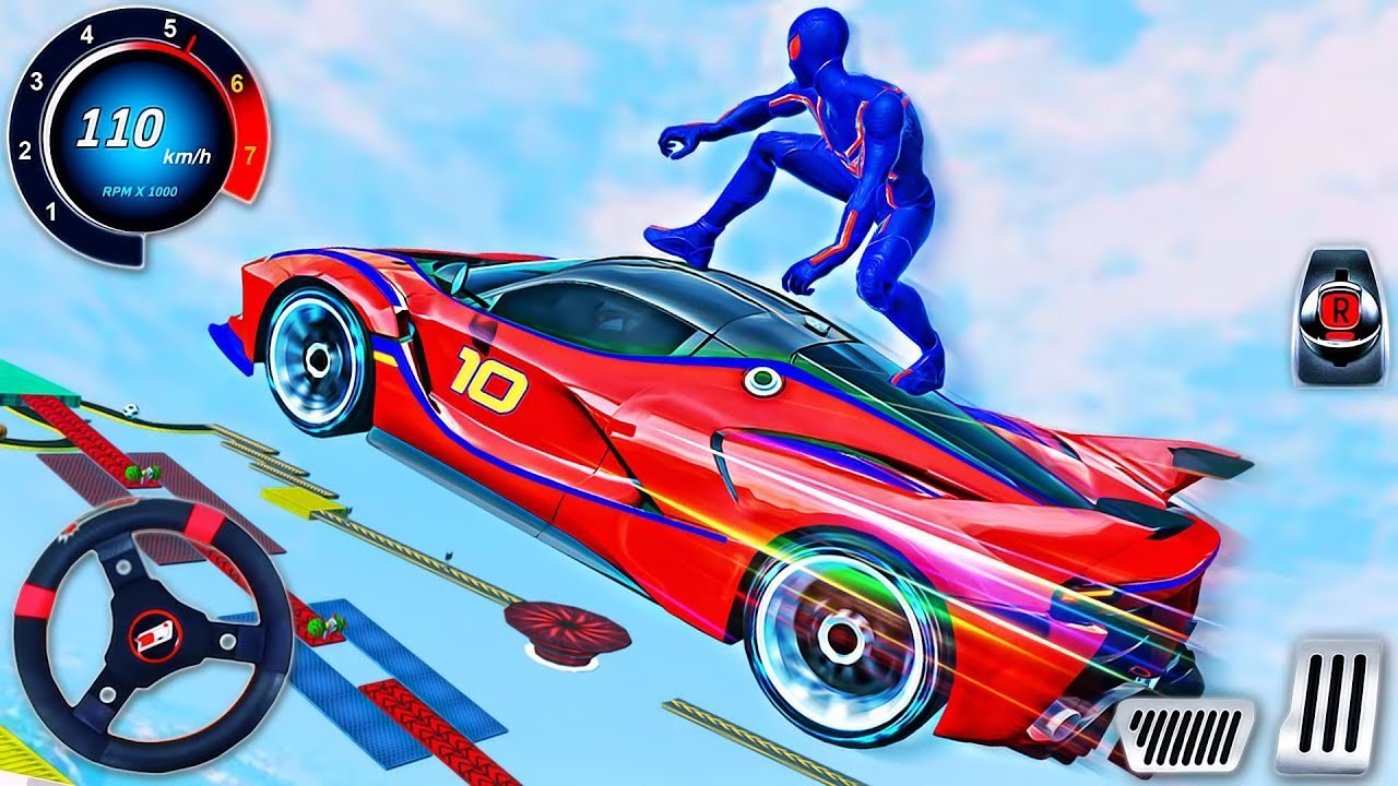 Car Stunts Mega Ramp SuperHero Racing - Impossible GT Car Driving ...