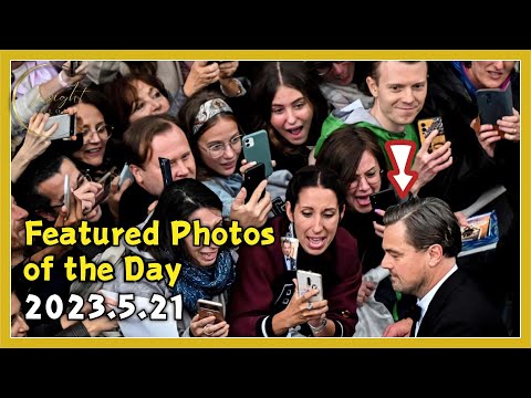 Best of the day: Leonardo DiCaprio poses with fans at Cannes Film Festival