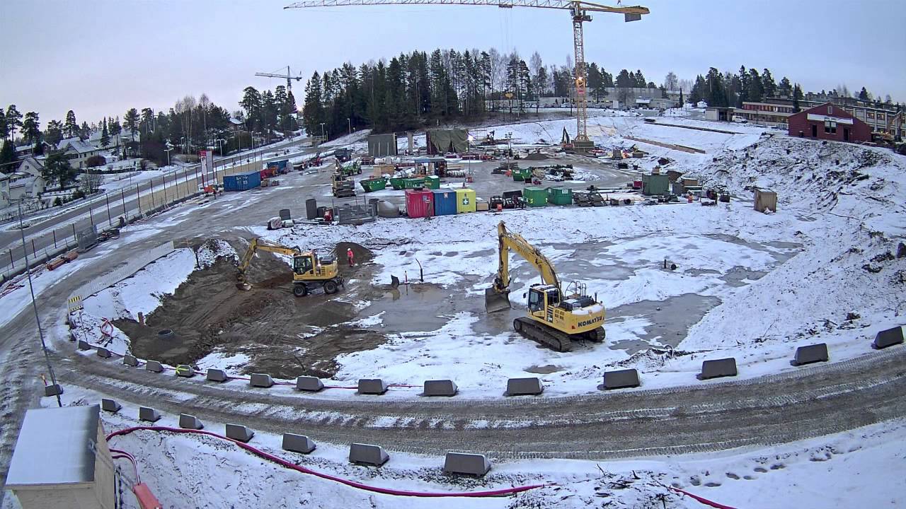 Byggeplass - Jessheim videregående skole - YouTube