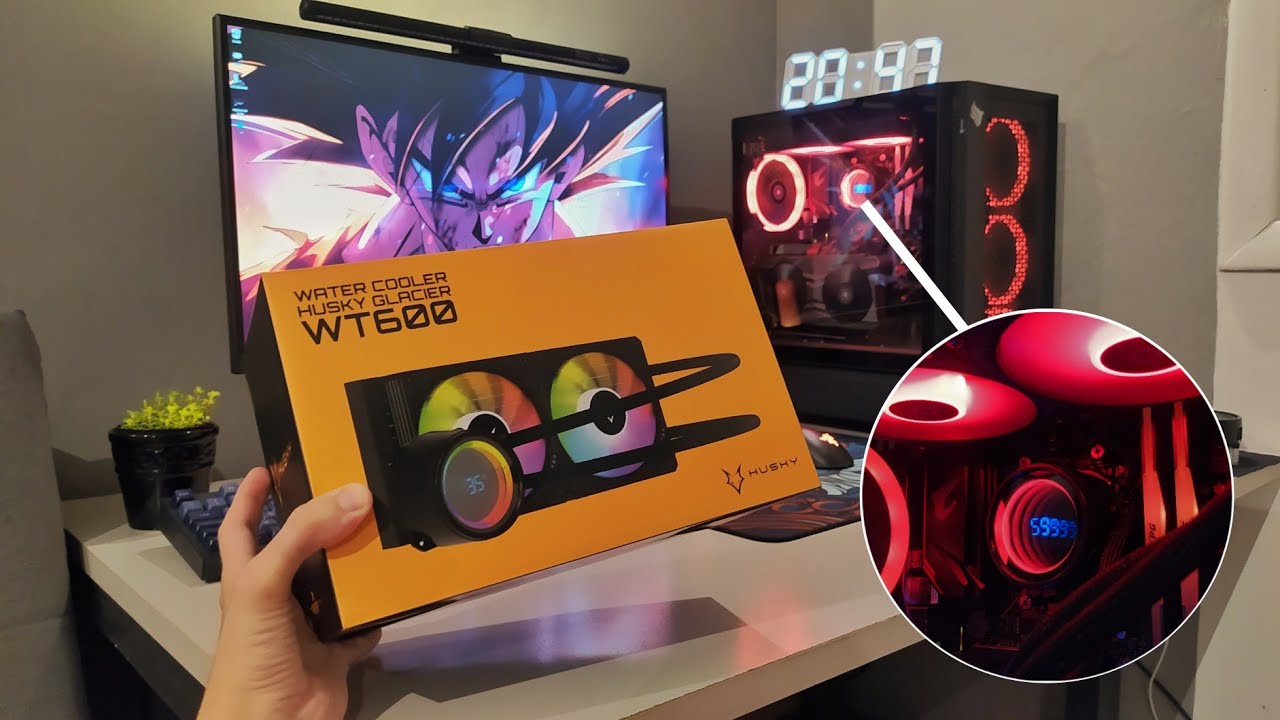 ️WATER COOLER HUSKY GLACIER 240mm | Unboxing + instalação e testes 😄 ...