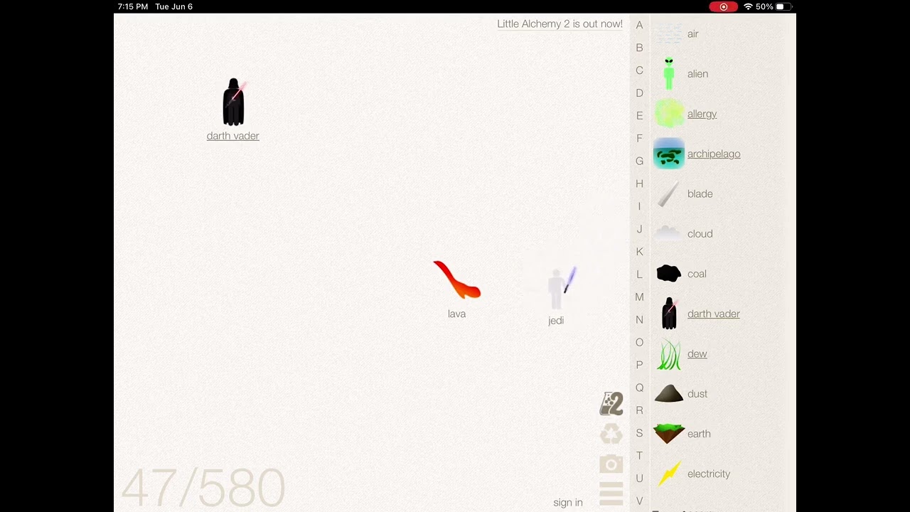 How To Make Darth Vader In Little Alchemy you Will Need Jedi And Lava How To Make Darth Vader In Little Alchemy you Will Need Jedi And Lava