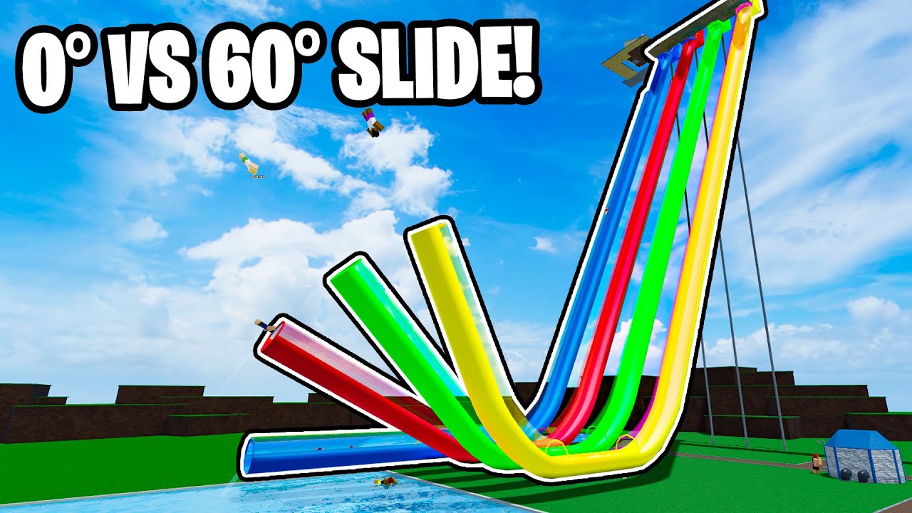 0° VS 60° Water Slide Launch Challenge! (Waterpark World) - YouTube