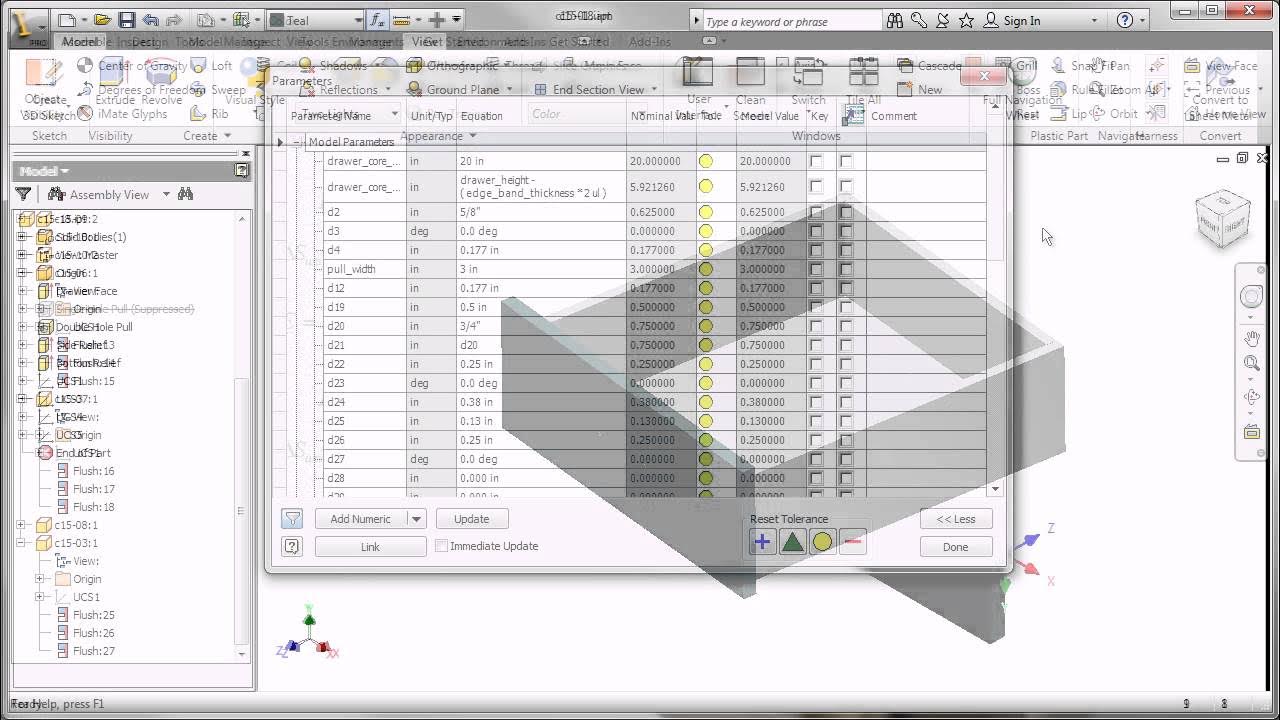 Editing Parameter values and creating relationships - YouTube