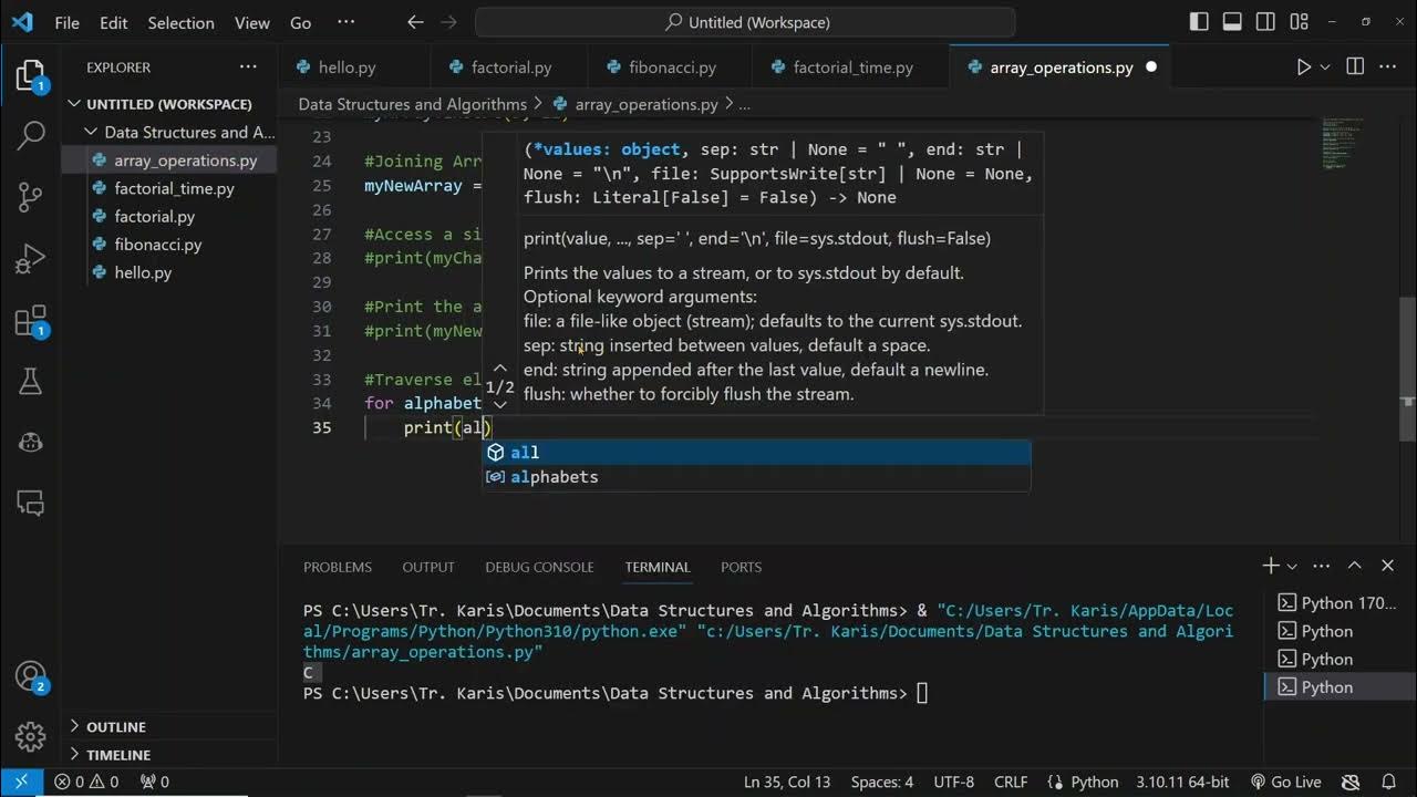 Array Traversal Operation In Python Youtube