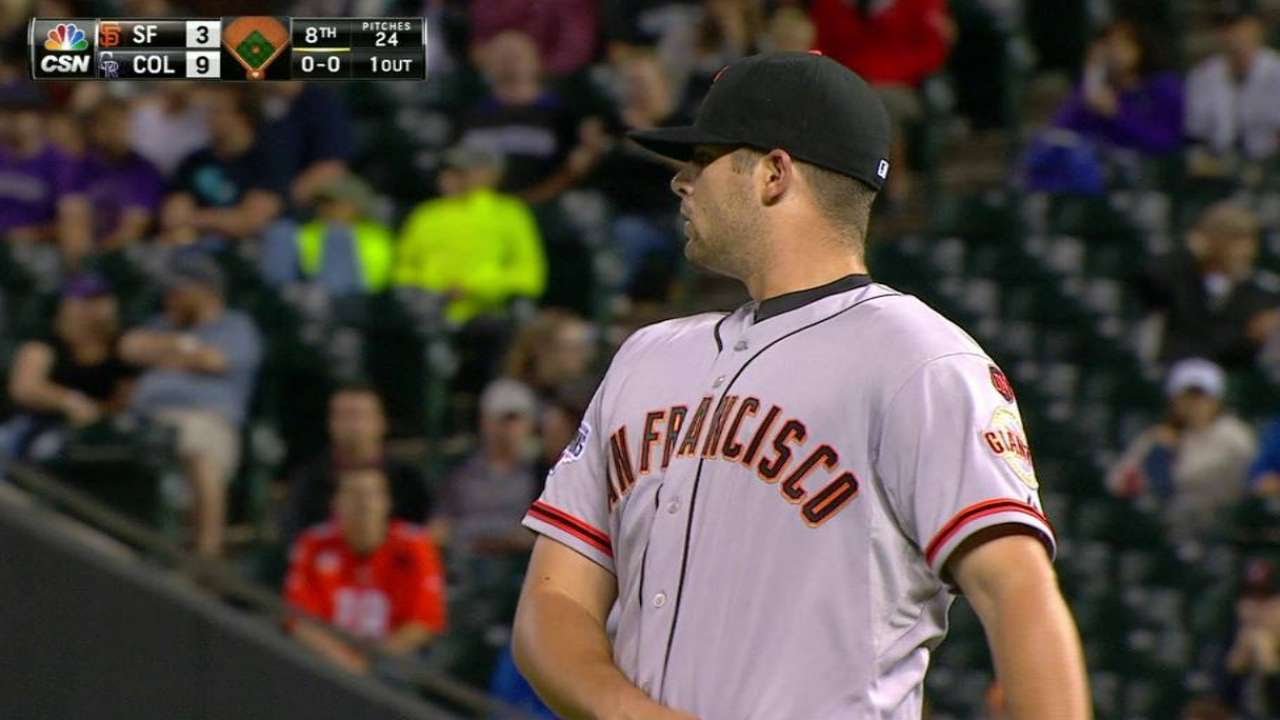 SF@COL: Hall records first out in his ML debut - YouTube