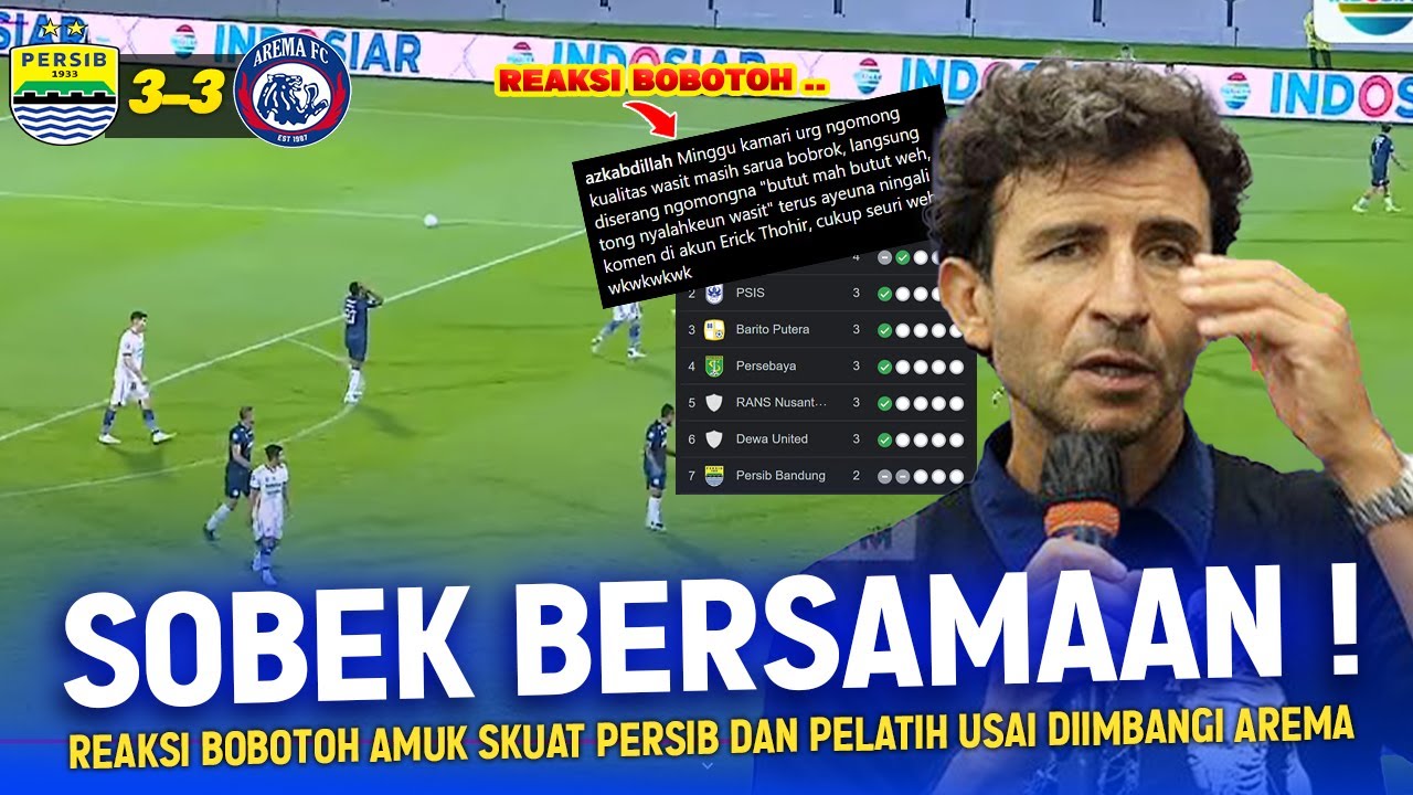 NGAMUK!! TERUNGKAP REAKSI PANAS BOBOTOH LIHAT PERSIB DIIMBANGI AREMA FC ...