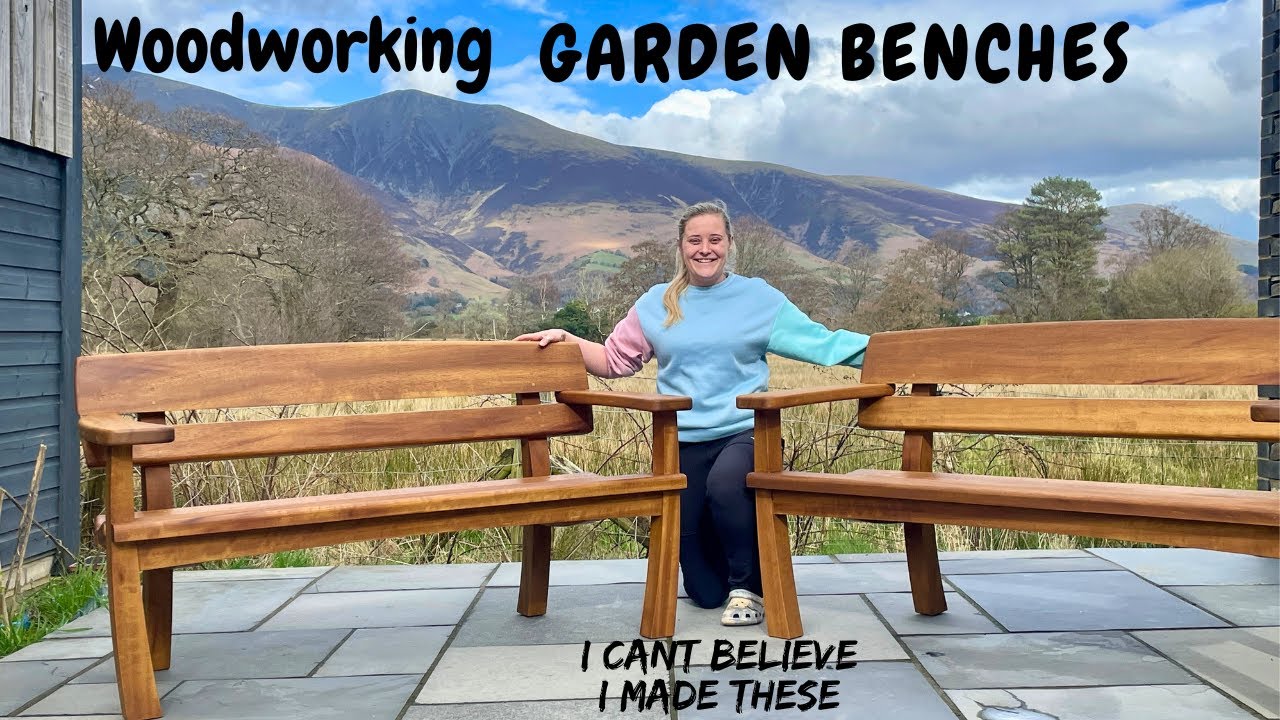 WOODWORKING// MAKING A GARDEN BENCH. - YouTube