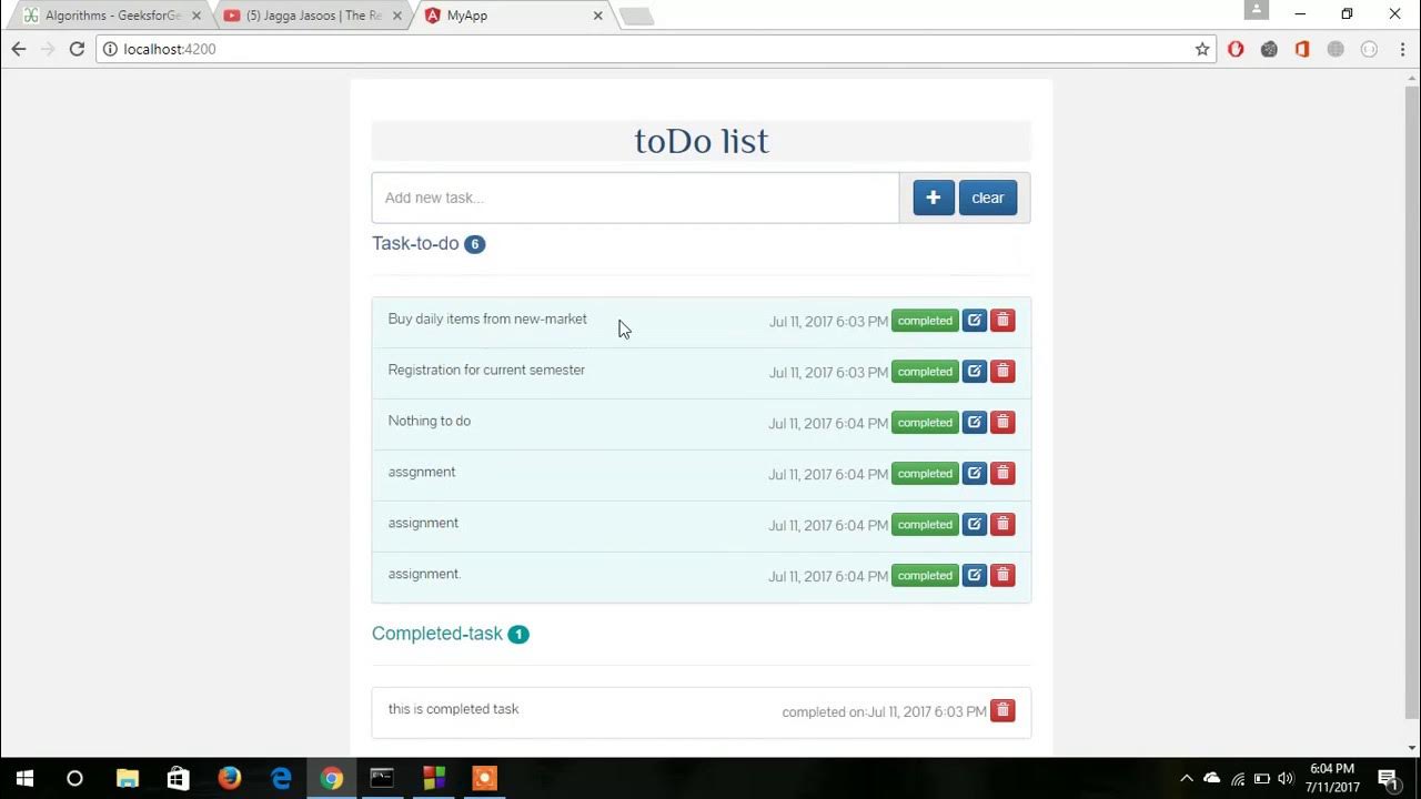 toDo-List | angular2 web application - YouTube