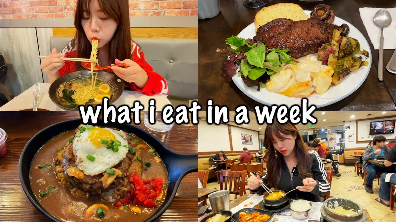 What I Eat In A Week Pt1 Mukbang (San Diego, Visiting my mom, steak ...