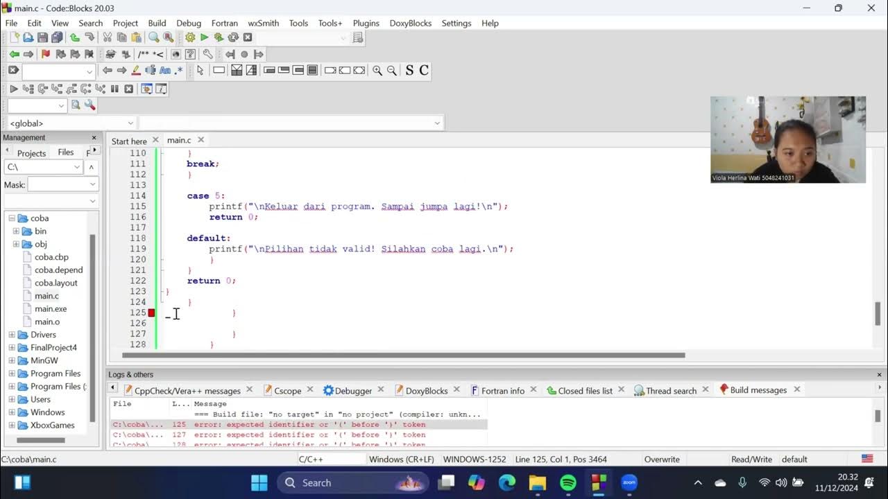 Demo Coding Database Mata kuliah Dasar Pemrograman - YouTube