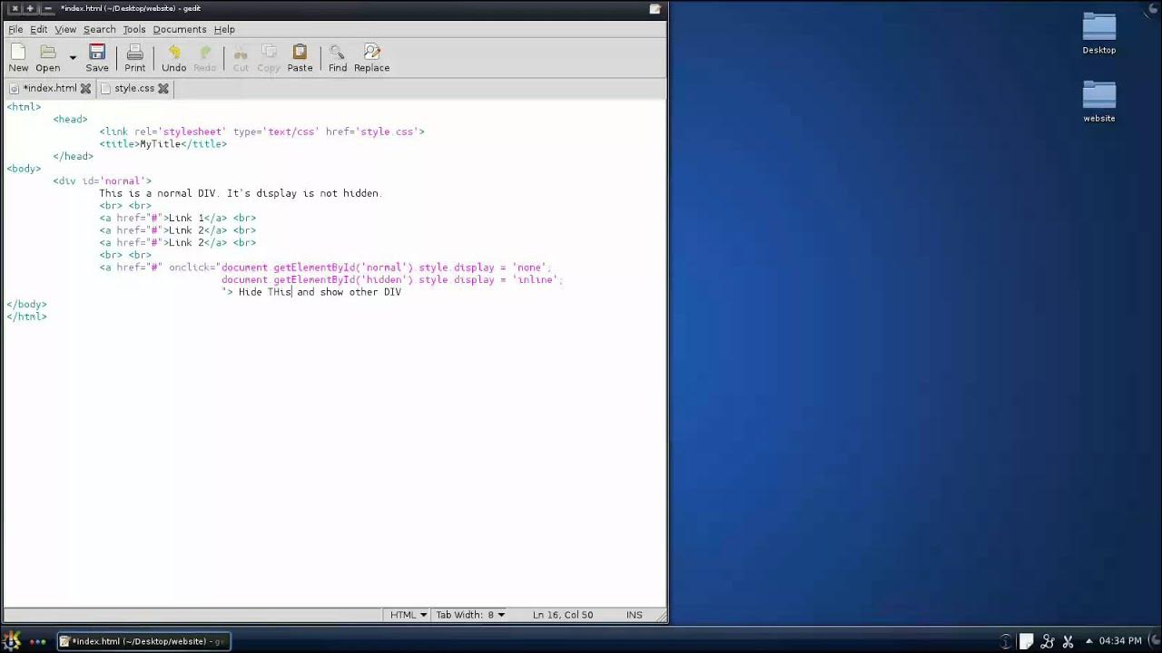 Web Programming: Javascript - Hide and Show a DIV and its content - YouTube