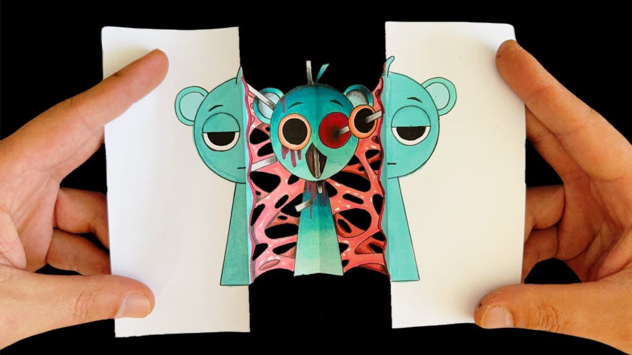 Drawing INCREDIBOX SPRUNKI ( SKY - DARK ) ( PAPERCRAFT ) - YouTube