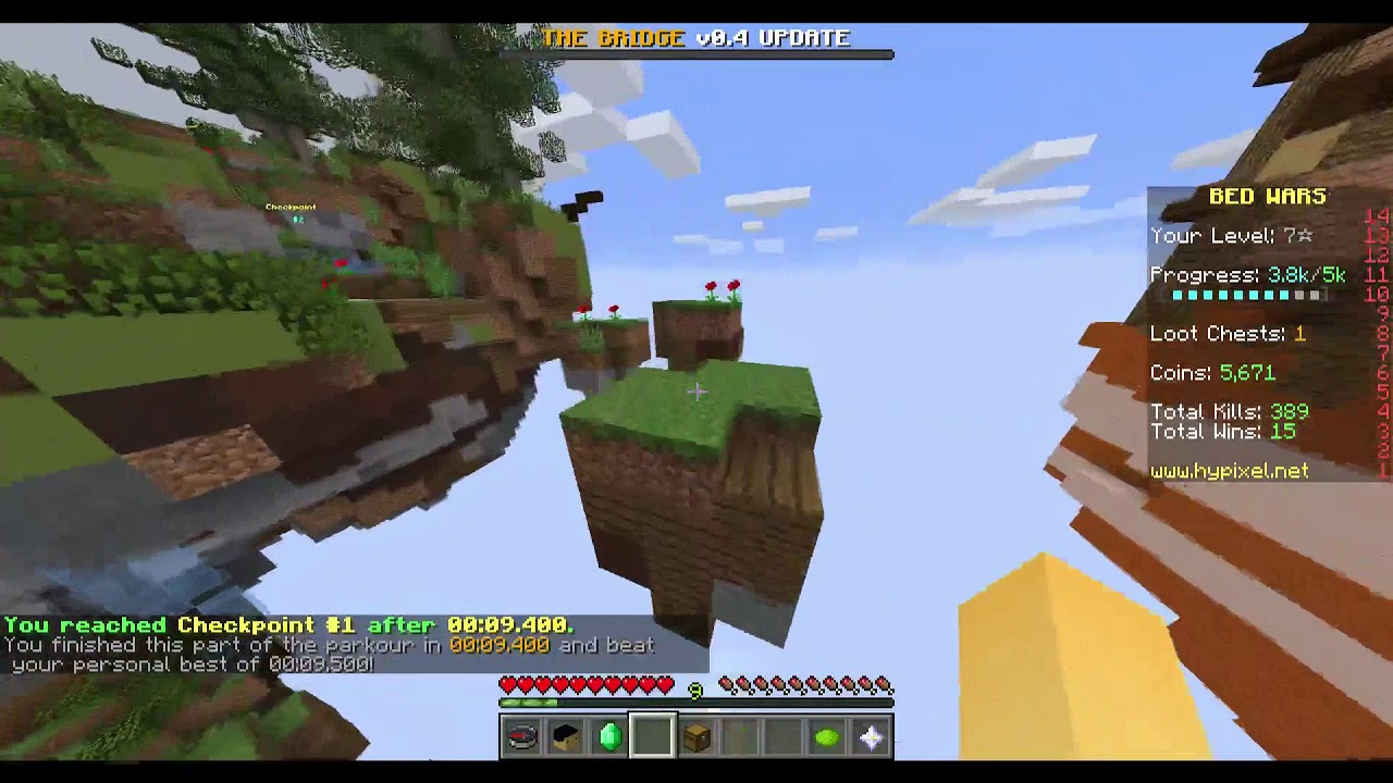 Hypixel - Minecraft Parkour [Bedwars] 44.801s Clear - YouTube