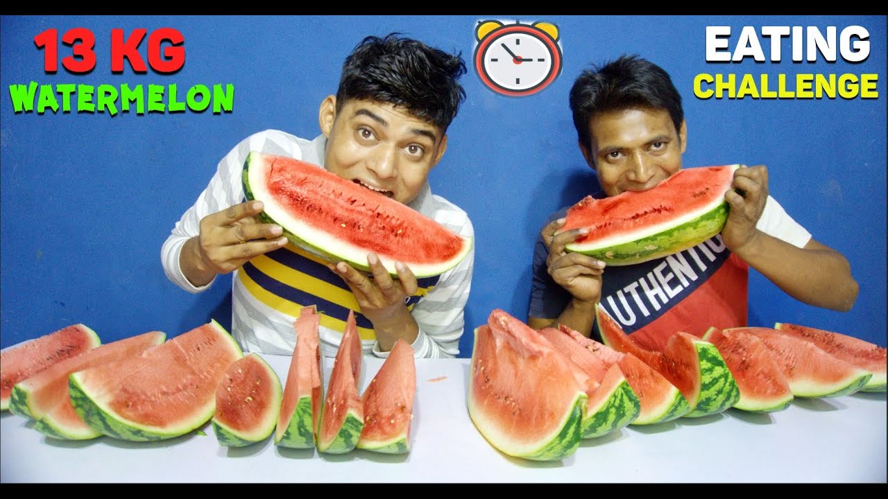SPEED EATING FOOD CHALLENGE | 13 KG WATERMELON CHALLENGE | RECORD ...