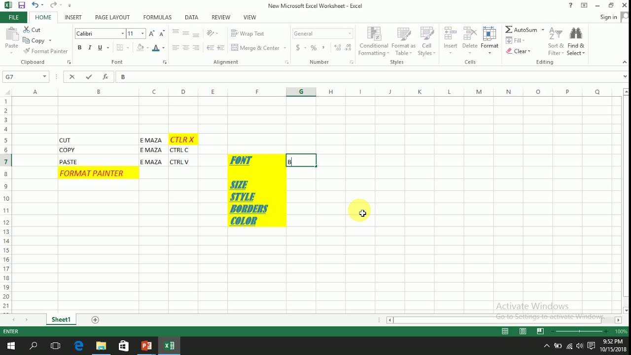 MS EXCEL BASIC - Part 1 - YouTube