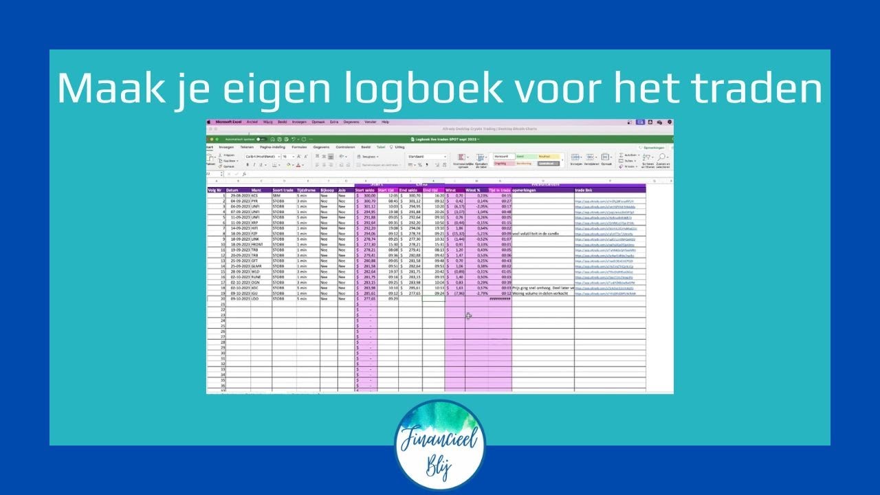 Maak je eigen logboek voor het traden - YouTube