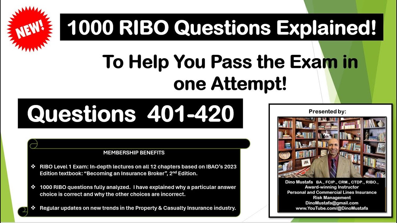 RIBO Questions Explained (Questions 401- 420) - YouTube