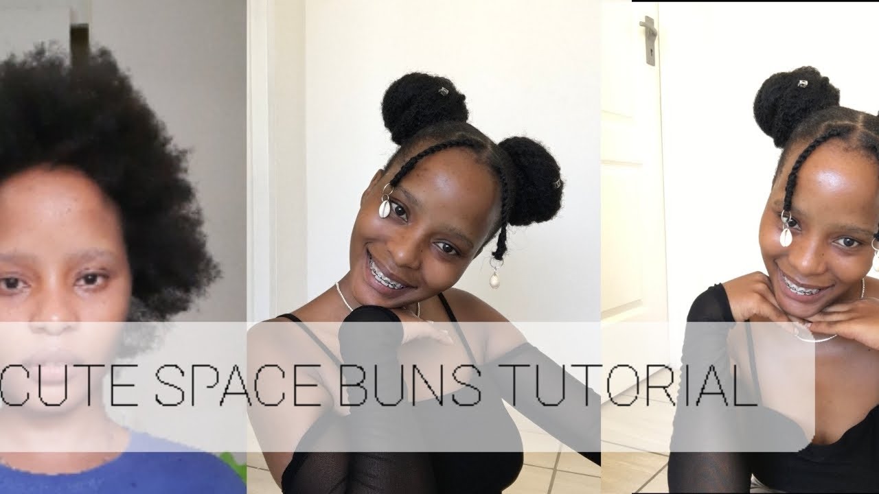 cute everyday space bun tutorial on 4c #quick and #easy #hairstyle - YouTube