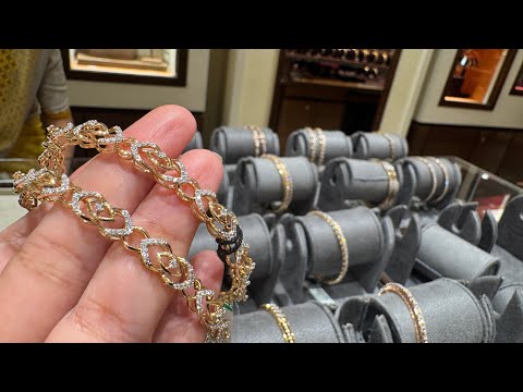 Tanishq Diamond Bangle Designs with Price/Diamond Single Bangles/Real Diamond Jewellery/deeya