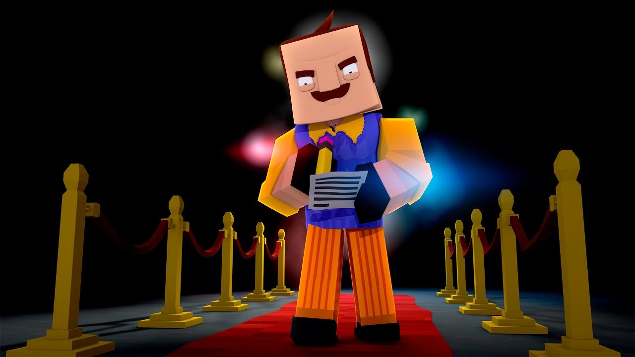 THE NEIGHBOR IS FAMOUS? - MINECRAFT HELLO NEIGHBOR (Minecraft mini game ...