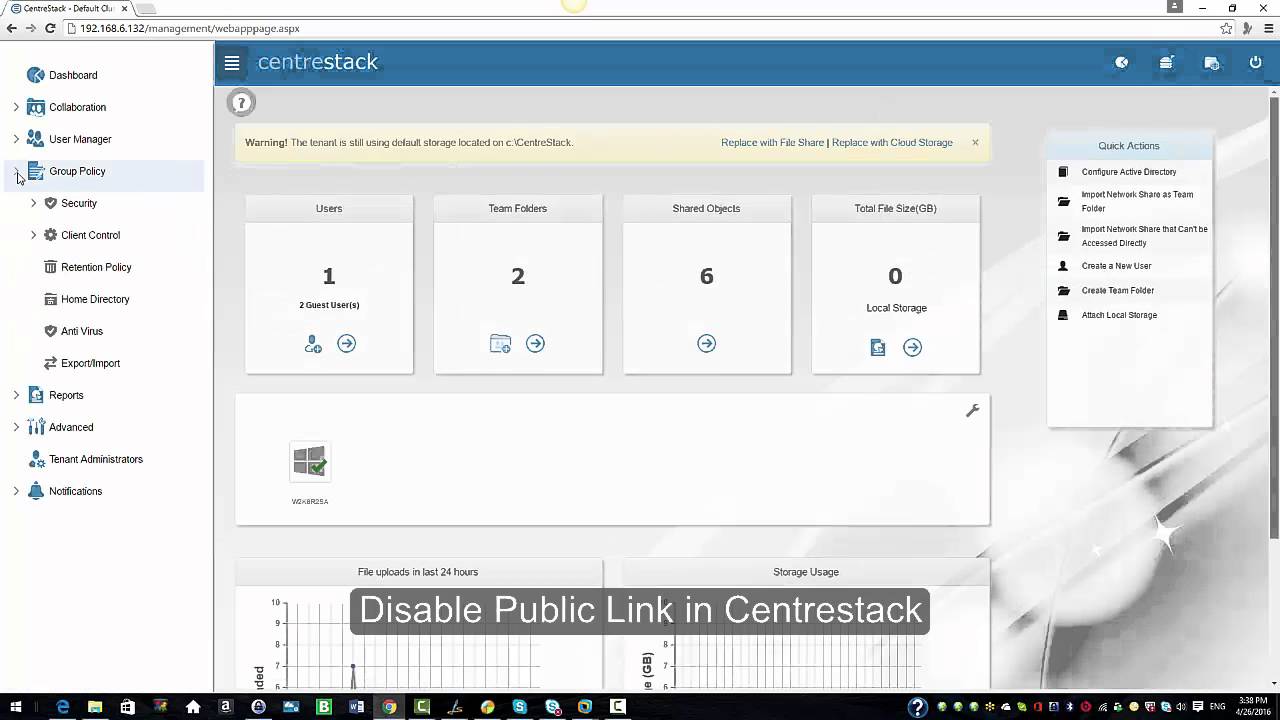 Disable Public Link in Centrestack - YouTube