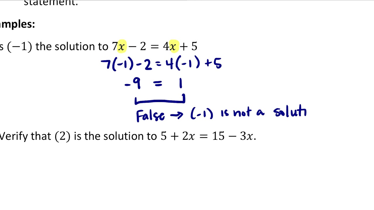 Basic Linear Equations and Their Solutions - YouTube