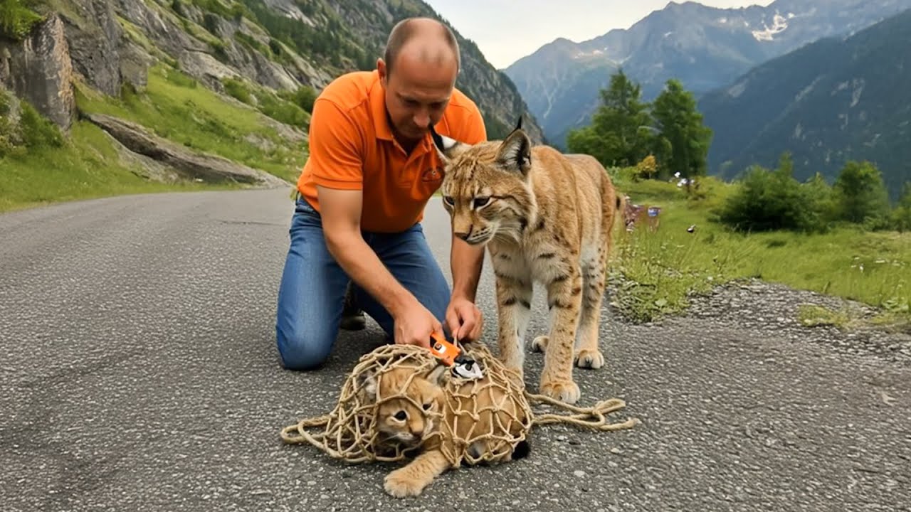Man saves trapped baby bobcat and crying mother bobcat, minutes later ...